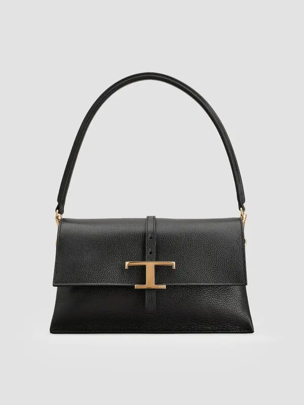 TOD'S T Timeless Mini Leather Shoulder Bag - Nero