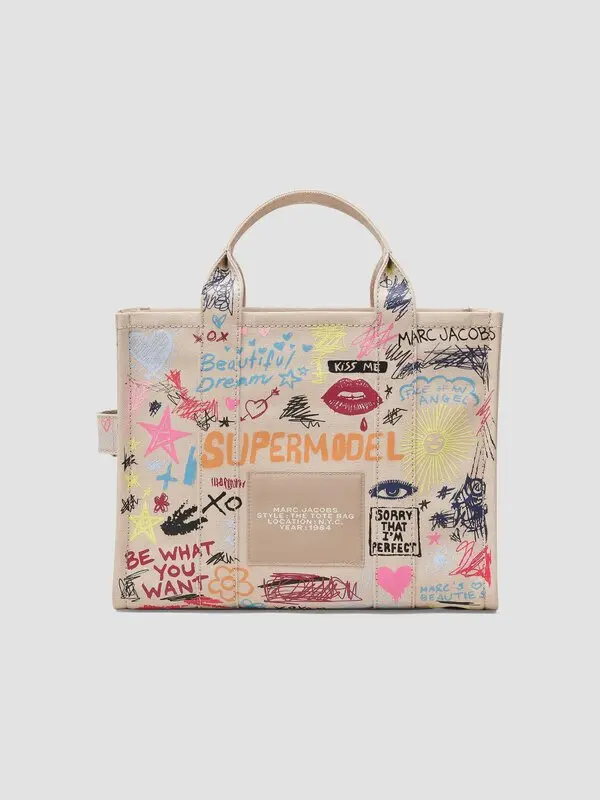 Marc Jacobs The Punk Medium Scribble Canvas Tote Bag
