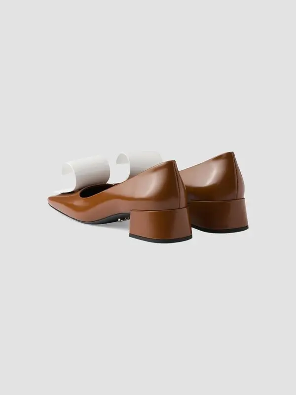 Prada Two-tone 35mm Brushed Leather Pumps