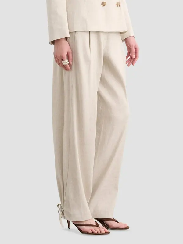 TOCCIN Elowen Pleated Ankle Tie Pants - Desert