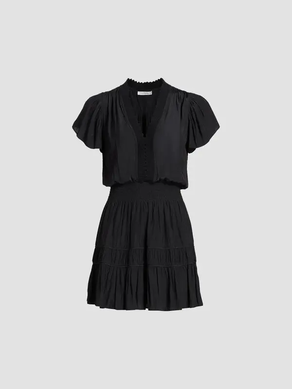 Ramy Brook Irene Tiered Mini Dress - Black