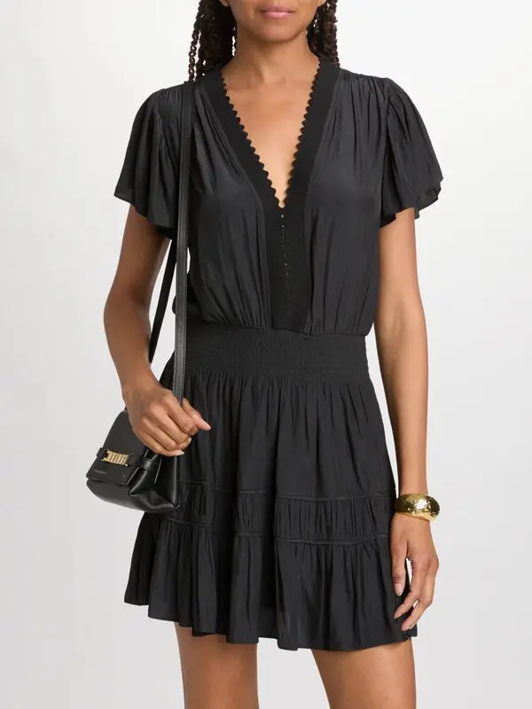 Ramy Brook Irene Tiered Mini Dress - Black