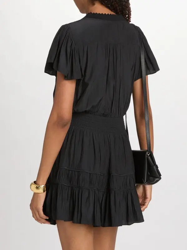 Ramy Brook Irene Tiered Mini Dress - Black