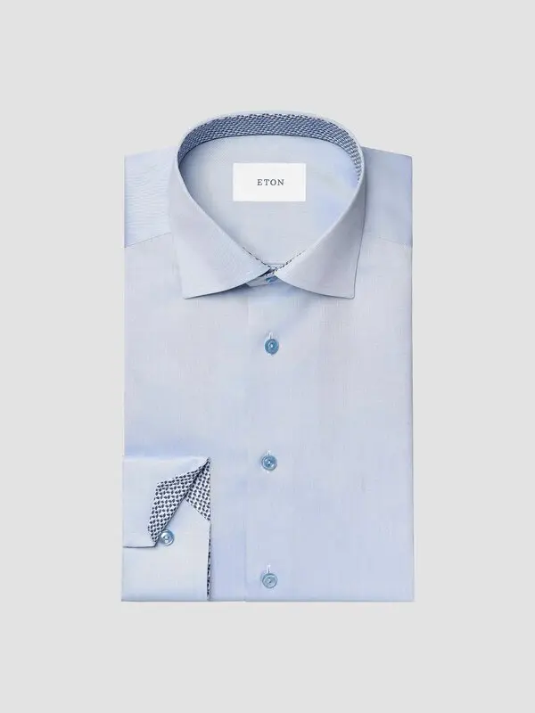Eton Geometric Contemporary-fit Solid Shirt