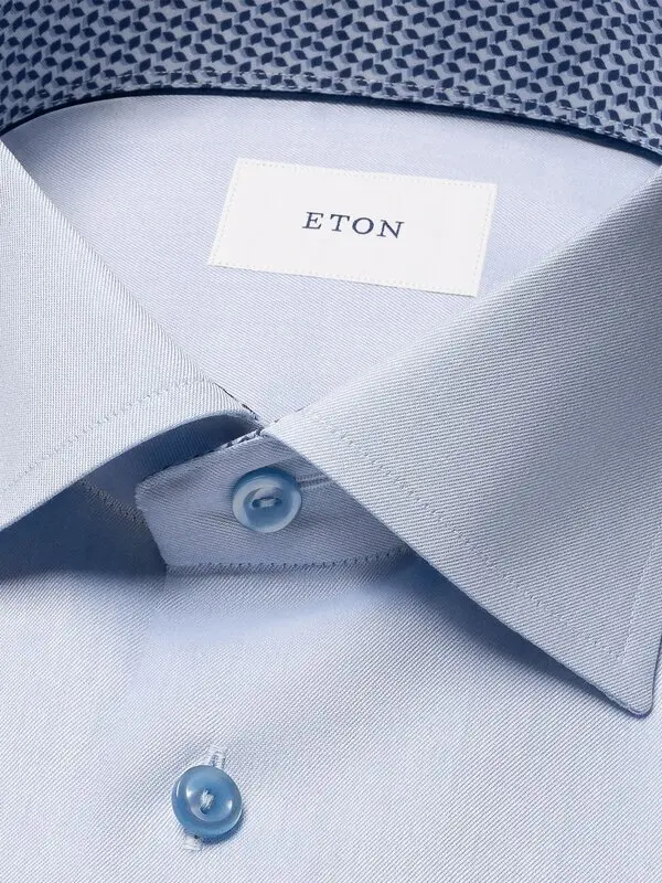 Eton Geometric Contemporary-fit Solid Shirt