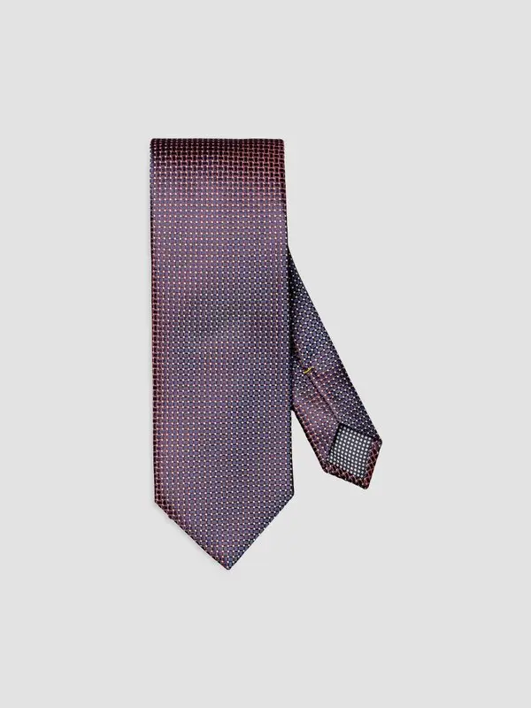 Eton Micro Geometric Silk Tie - Red