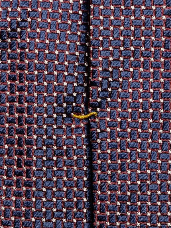 Eton Micro Geometric Silk Tie - Red