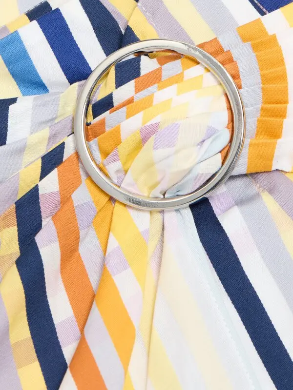 TOCCIN Madison Striped Cotton Midi-skirt