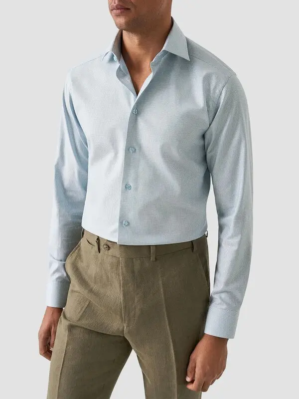 Eton Contemporary-fit Semi-solid Cotton Shirt