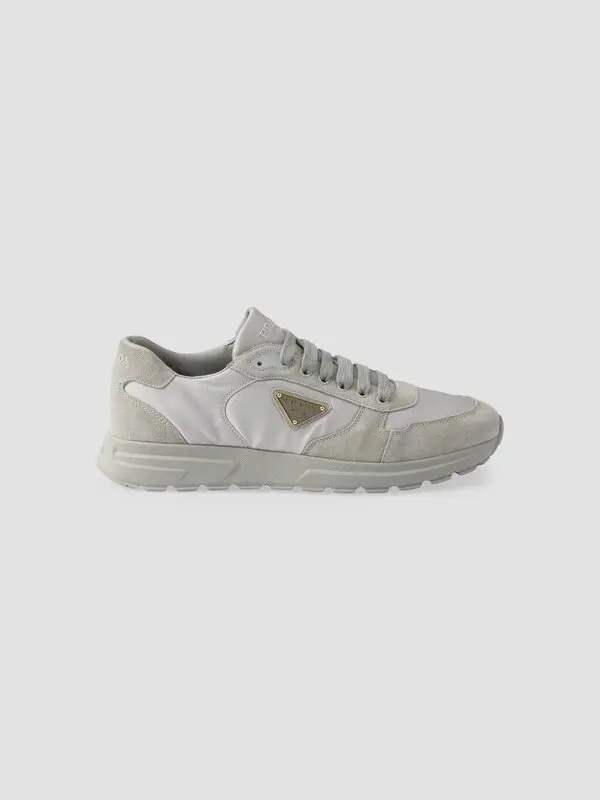 Prada Prax 2.0 Re-nylon And Suede Sneakers - Grey