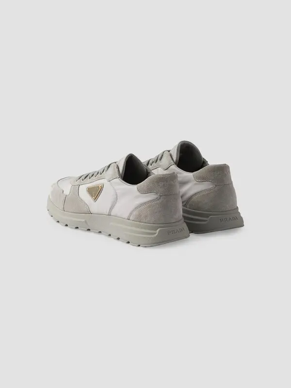 Prada Prax 2.0 Re-nylon And Suede Sneakers - Grey