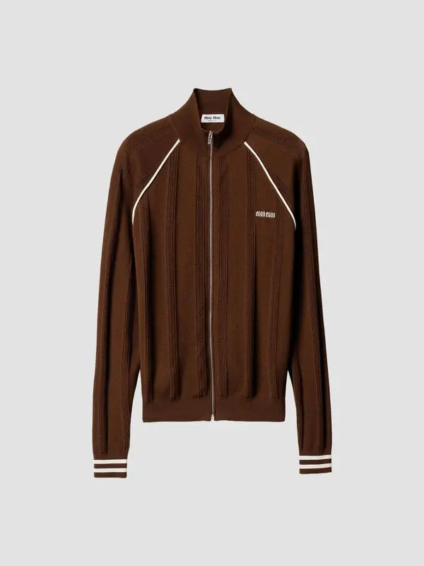 Miu Miu Cotton Cardigan - Brown
