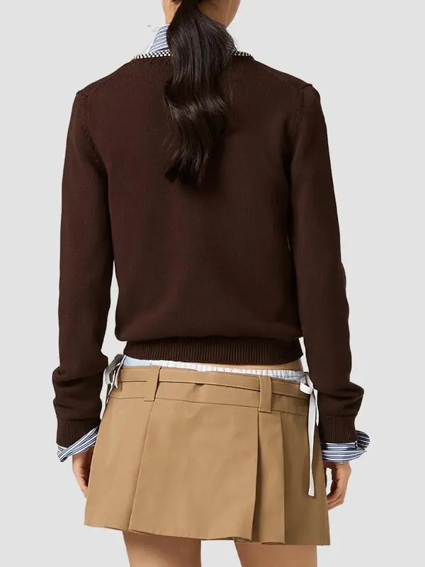 Miu Miu Cotton Cardigan - Brown