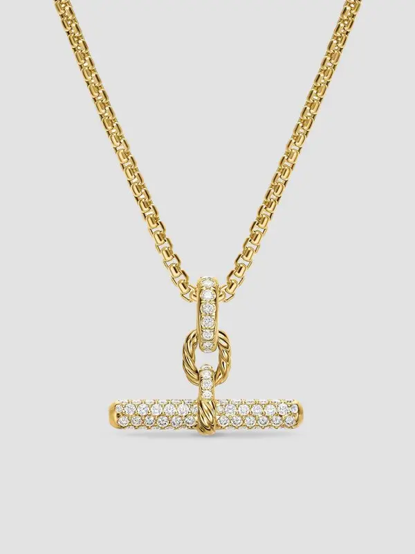 David Yurman Madison Toggle Pendant In 18k Yellow Gold With Diamonds, 20.2mm - Diamond