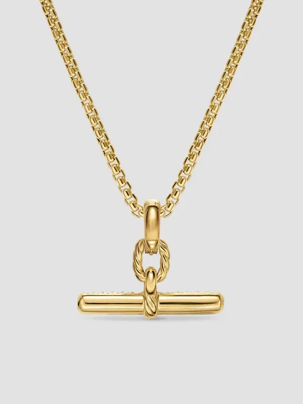 David Yurman Madison Toggle Pendant In 18k Yellow Gold With Diamonds, 20.2mm