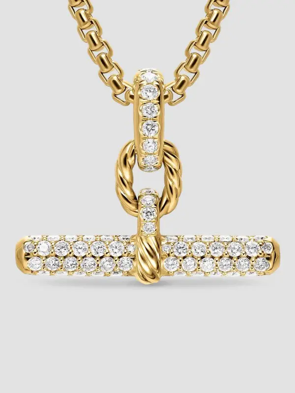 David Yurman Madison Toggle Pendant In 18k Yellow Gold With Diamonds, 20.2mm