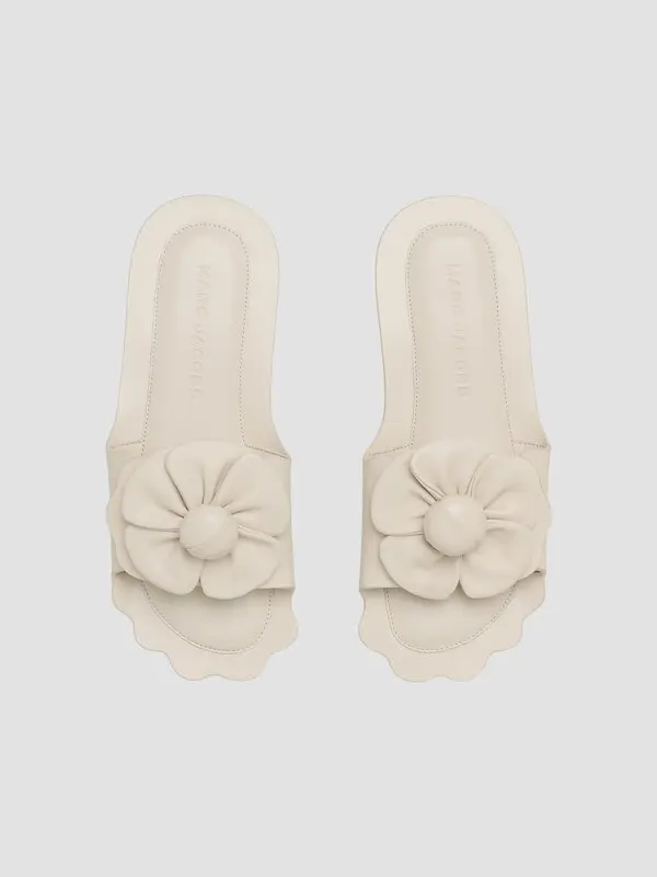 Marc Jacobs The Daisy Flower-appliqué Leather Sandals - Cloud White