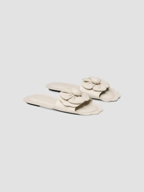 Marc Jacobs The Daisy Flower-appliqué Leather Sandals - Cloud White
