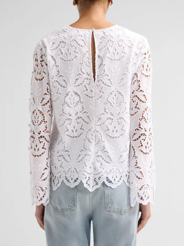 TOCCIN Halina Broderie Anglaise Tieneck Blouse