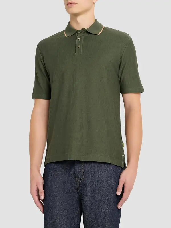 Scotch & Soda Micro-chevron Cotton Fit Polo Shirt