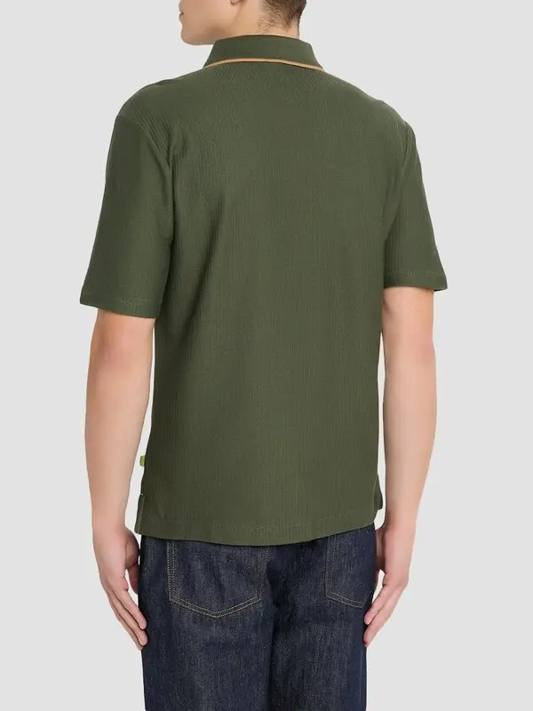 Scotch & Soda Micro-chevron Cotton Fit Polo Shirt