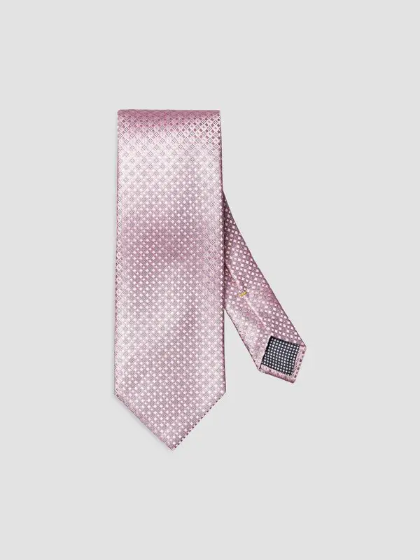 Eton Micro-geometric Silk Tie - Pink