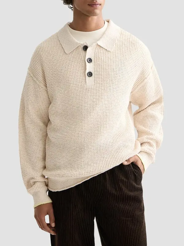 Scotch & Soda Waffle Stitch Polo Sweater