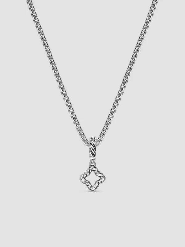 David Yurman Micro Pavé Quatrefoil Amulet In Sterling Silver With Diamonds, 7.4mm
