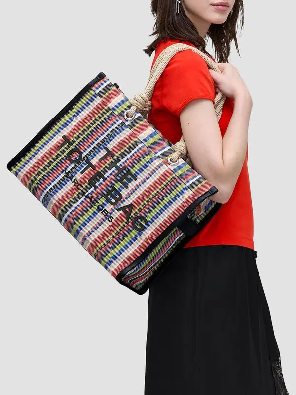 Marc Jacobs The Stripe Mesh Large Tote Bag - Red Multi