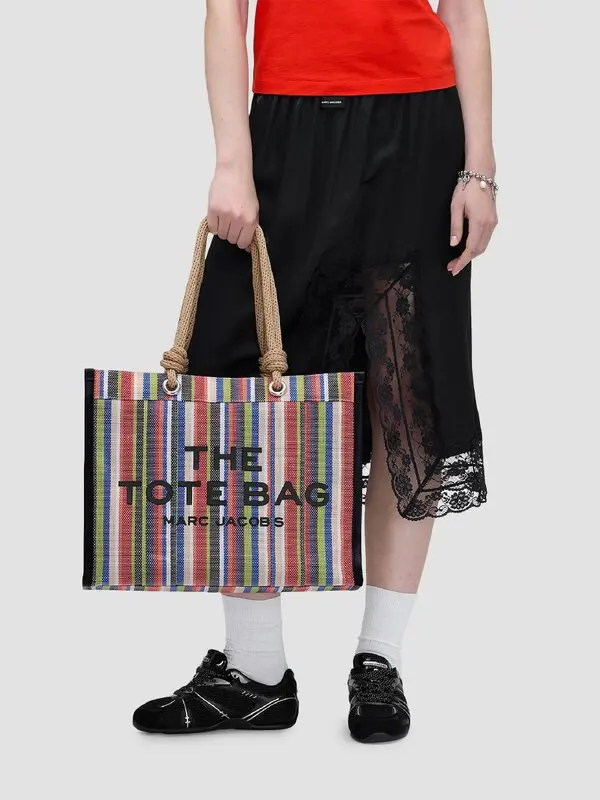 Marc Jacobs The Stripe Mesh Large Tote Bag - Red Multi