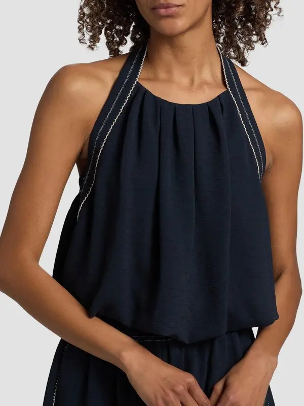 Ramy Brook Briar Halterneck Embroidered Blouse
