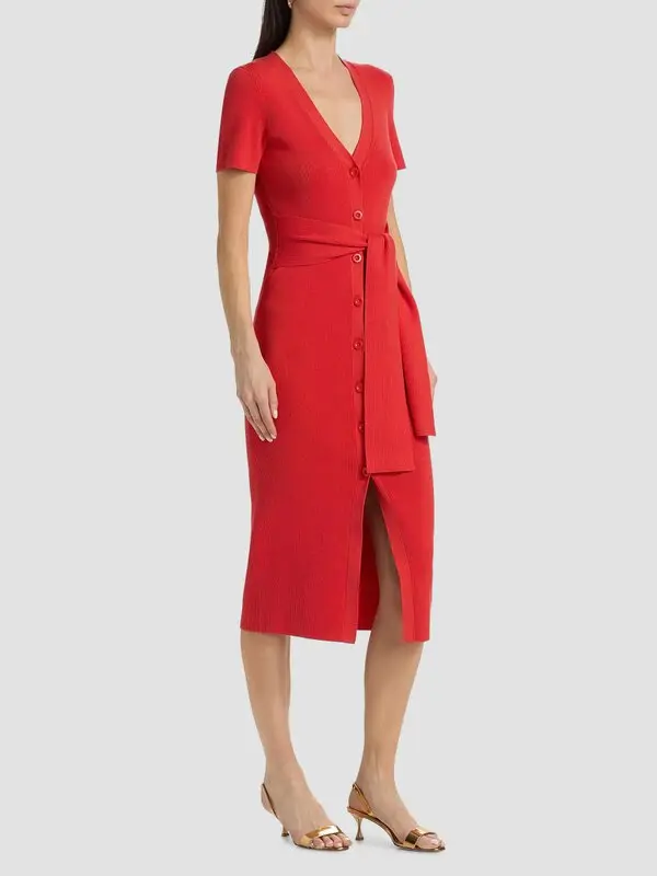 TOCCIN Agnes Rib-knit Midi-dress