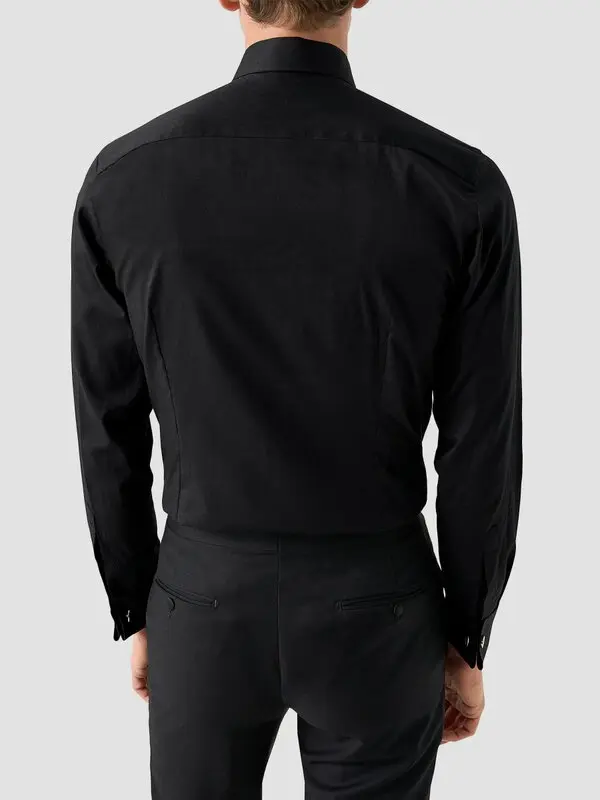 Eton Contemporary-fit Plissé Bib Formal Shirt - Black