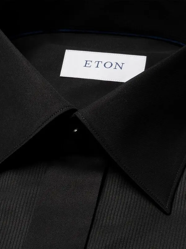 Eton Contemporary-fit Plissé Bib Formal Shirt - Black