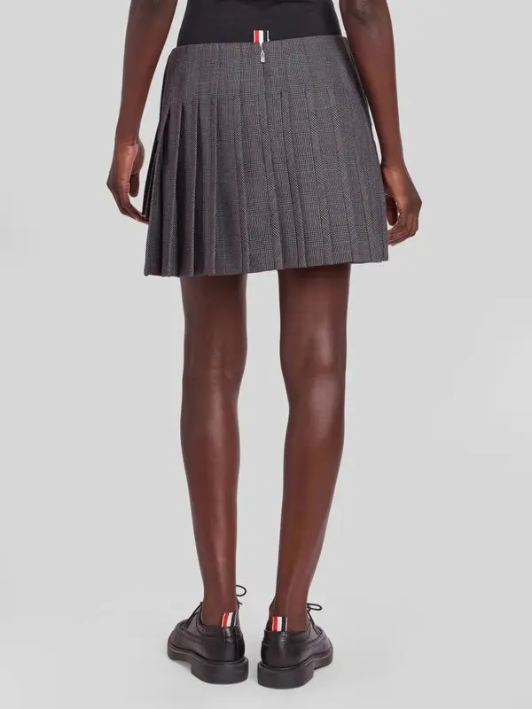 Thom Browne Plaid Virgin-wool Pleated Mini Skirt