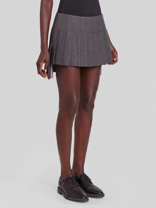 Thom Browne Plaid Virgin-wool Pleated Mini Skirt
