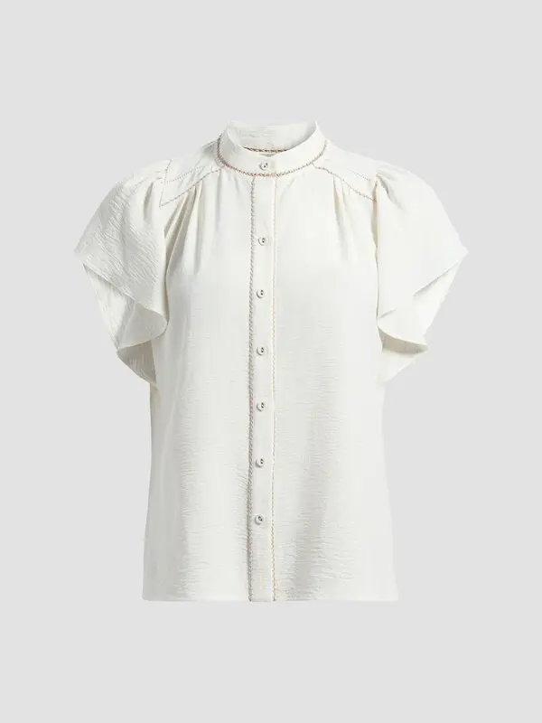 Ramy Brook Aurora Flutter-sleeve Top