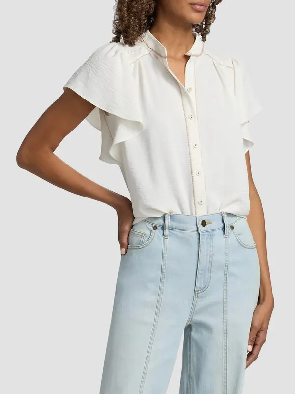 Ramy Brook Aurora Flutter-sleeve Top