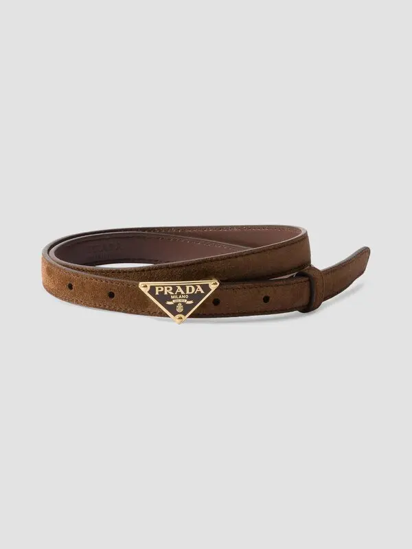 Prada Suede Belt - Brown