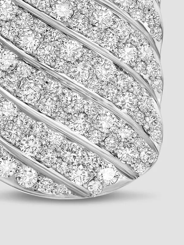 David Yurman Sculpted Cable Tag In Sterling - Diamond