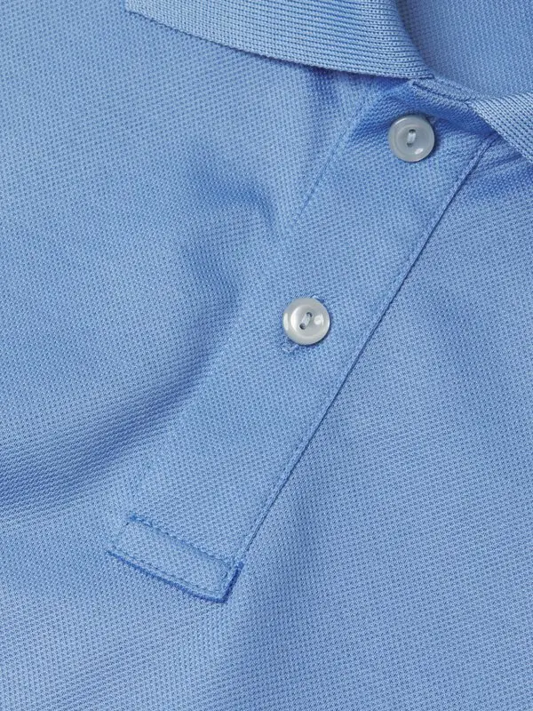 Eton Cotton Piqué Polo Shirt - Blue