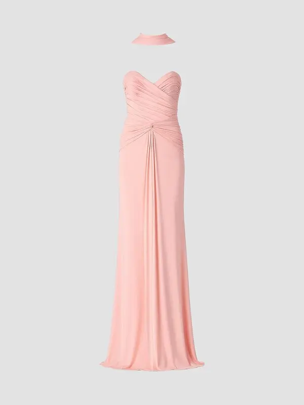 THE NEW ARRIVALS ILKYAZ OZEL Amanda Fantasme Gathered Jersey Gown - Glossia