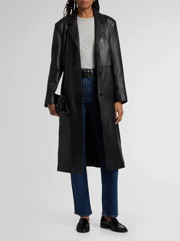 ARMA Aisa Leather Longline Jacket