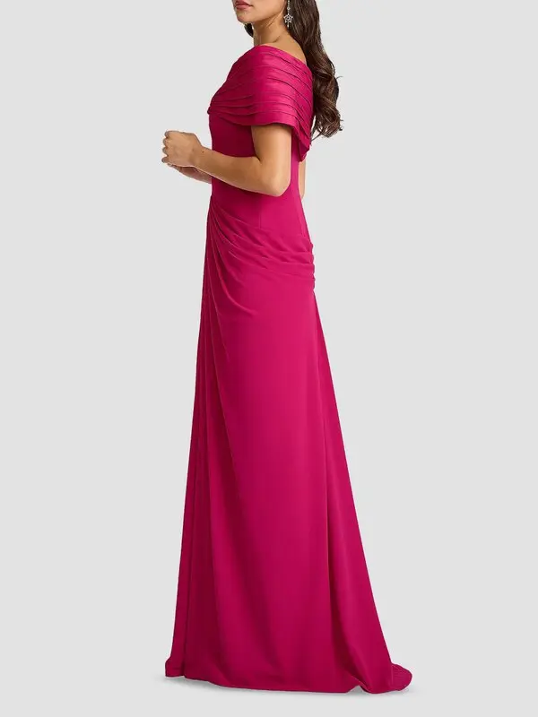 Tadashi Shoji Taffeta & Crepe Off-the-shoulder Gown