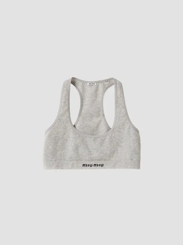 Miu Miu Seamless Mélange Racerback Crop Top