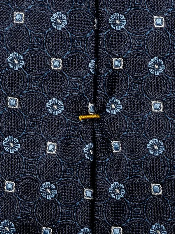 Eton Floral Silk Tie - Navy