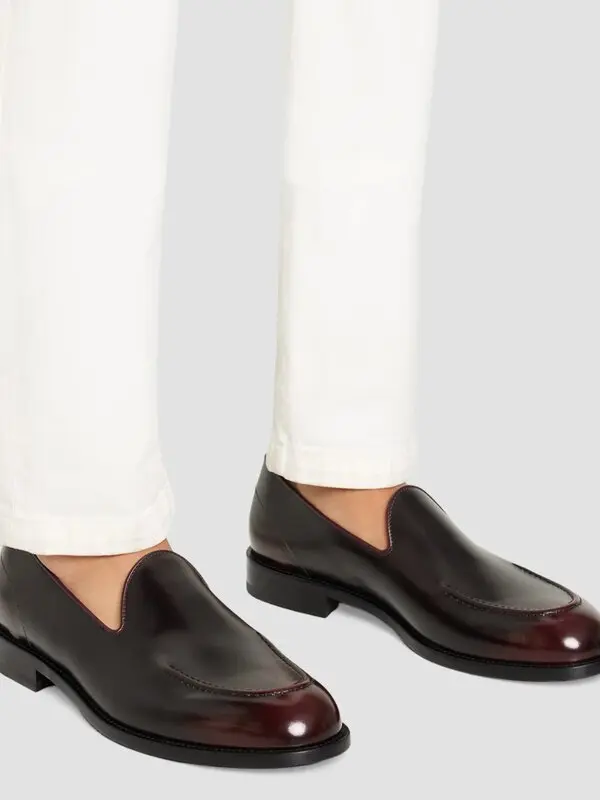 Kiton Leather Slipper Loafers