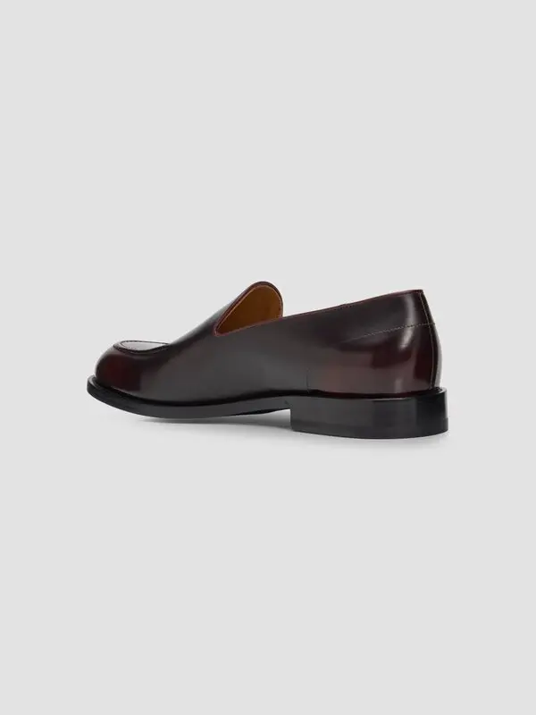 Kiton Leather Slipper Loafers