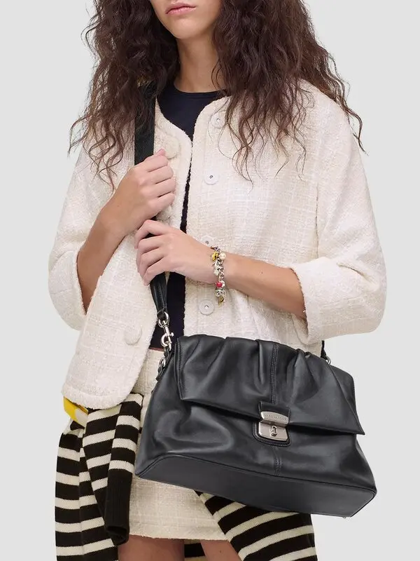 Marc Jacobs The Cristina Messenger Leather Shoulder Bag - Black