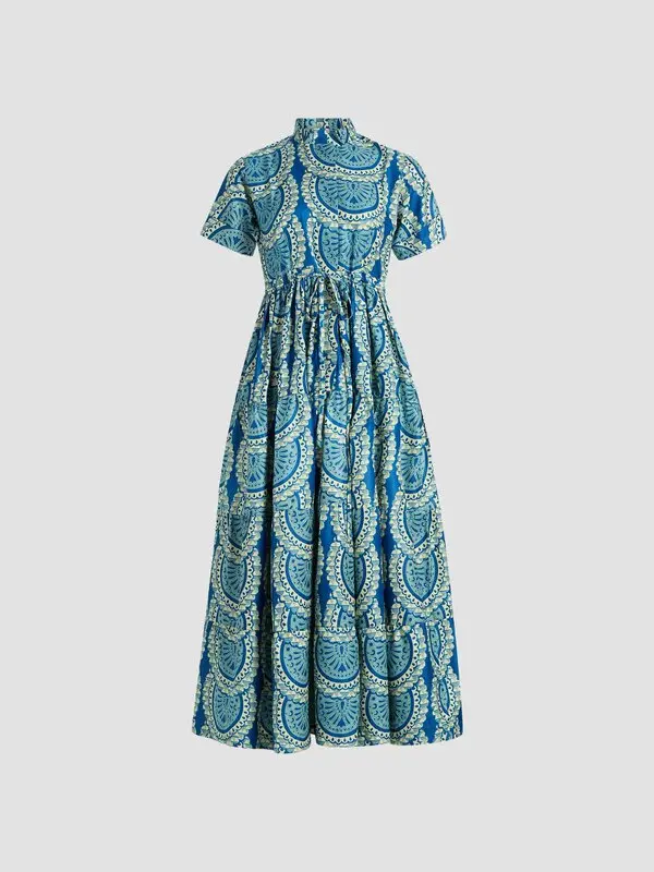 ELISAMAMA Olori Printed Midi-shirtdress